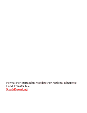Fillable Online Format For Instruction Mandate For Fax Email Print ...