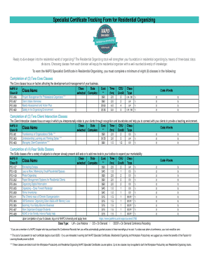 Fillable Online Specialist Certificate Tracking Form for Residential ...