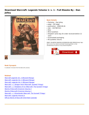Fillable Online Download Warcraft: Legends Volume 1: v Fax Email Print ...