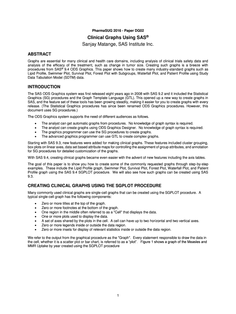 Fillable Online Clinical Graphs Using SAS Fax Email Print - pdfFiller