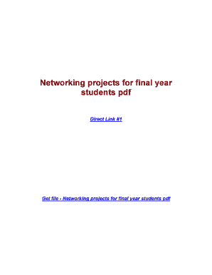 Fillable Online Networking projects for final year students pdf Fax ...