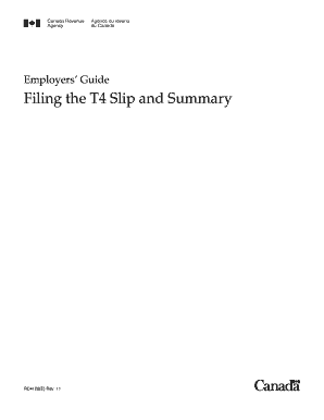 Fillable Online Filing the T4 Slip and Summary Fax Email Print - pdfFiller