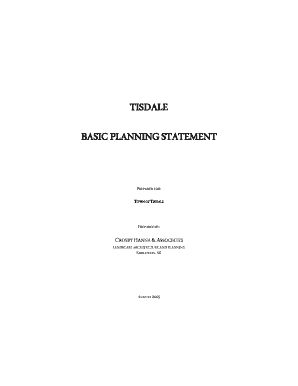 Fillable Online BASIC PLANNING STATEMENT Fax Email Print - pdfFiller