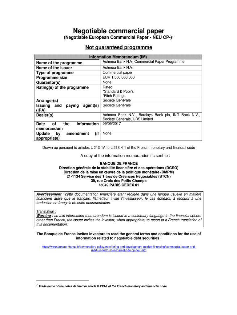 Fillable Online Negotiable commercial paper Fax Email Print - pdfFiller