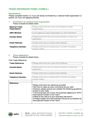 Fillable Online TRADE REFERENCE FORM ( FORM B ) Fax Email Print - pdfFiller