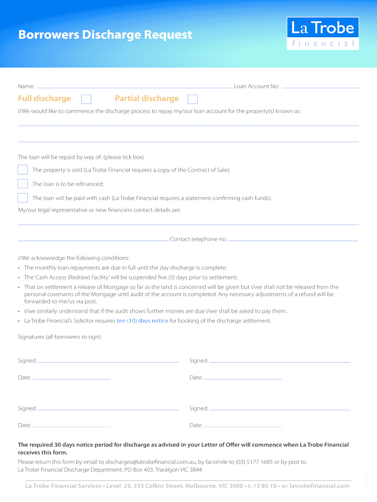 Fillable Online Borrowers Discharge Request Fax Email Print - pdfFiller