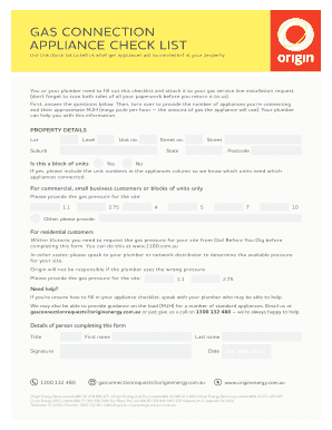Fillable Online APPLIANCE CHECK LIST Fax Email Print - pdfFiller