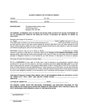 Fillable Online (SAMPLE FORMAT OF LETTER OF CREDIT) Fax Email Print ...
