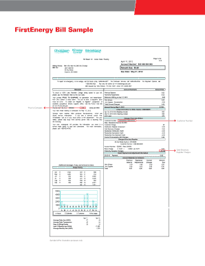 Fillable Online FirstEnergy Bill Sample Fax Email Print - pdfFiller