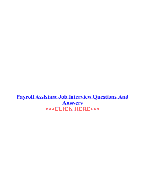 Fillable Online Payroll Assistant Job Interview Questions Fax Email ...