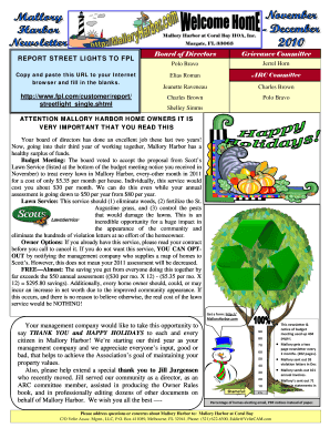 Fillable Online REPORT STREET LIGHTS TO FPL Fax Email Print - pdfFiller