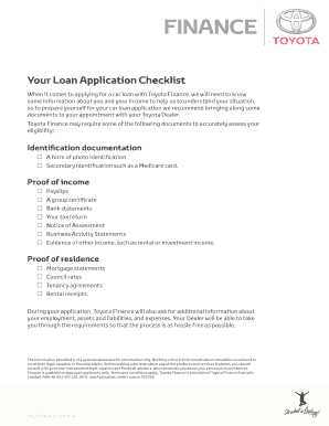 Fillable Online Your Loan Application Checklist Fax Email Print - pdfFiller