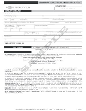 Fillable Online APPEARANCE GUARD CONTRACT REGISTRATION PAGE Fax Email ...