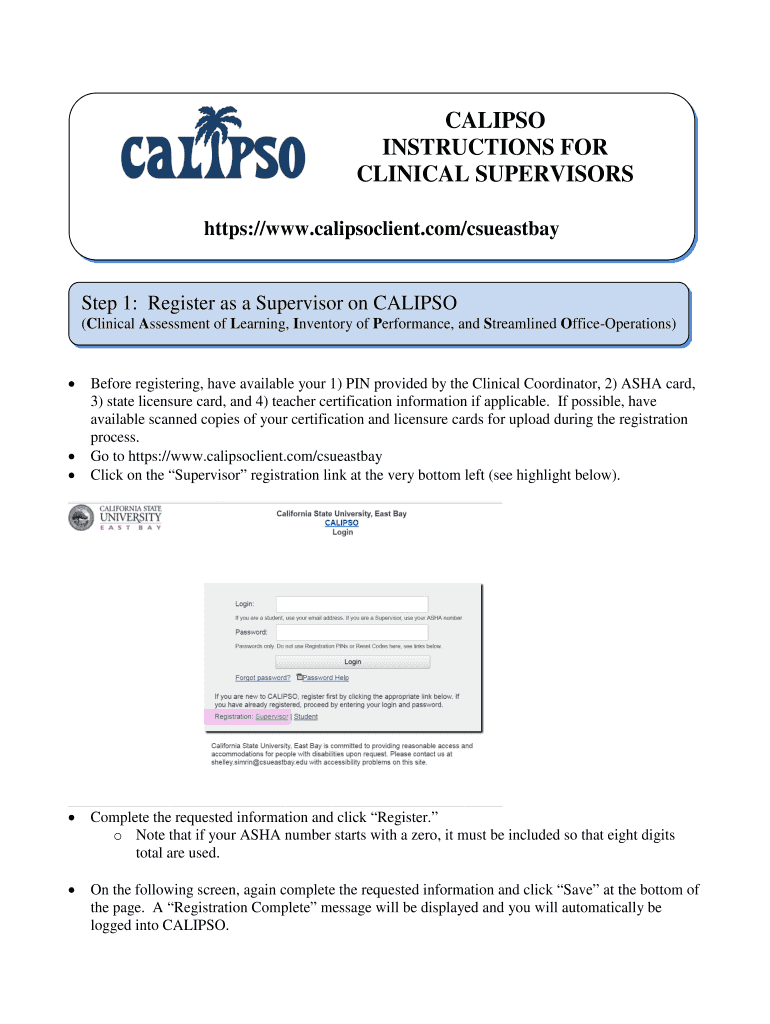 Fillable Online CLINICAL SUPERVISORS Fax Email Print - pdfFiller