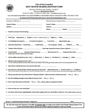 Fillable Online RENT REVIEW HEARING RESPONSE FORM Fax Email Print ...