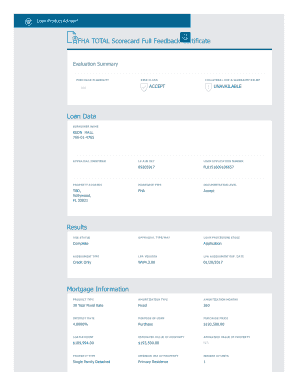 Fillable Online FHA TOTAL Scorecard Full Feedback Certificate Fax Email ...