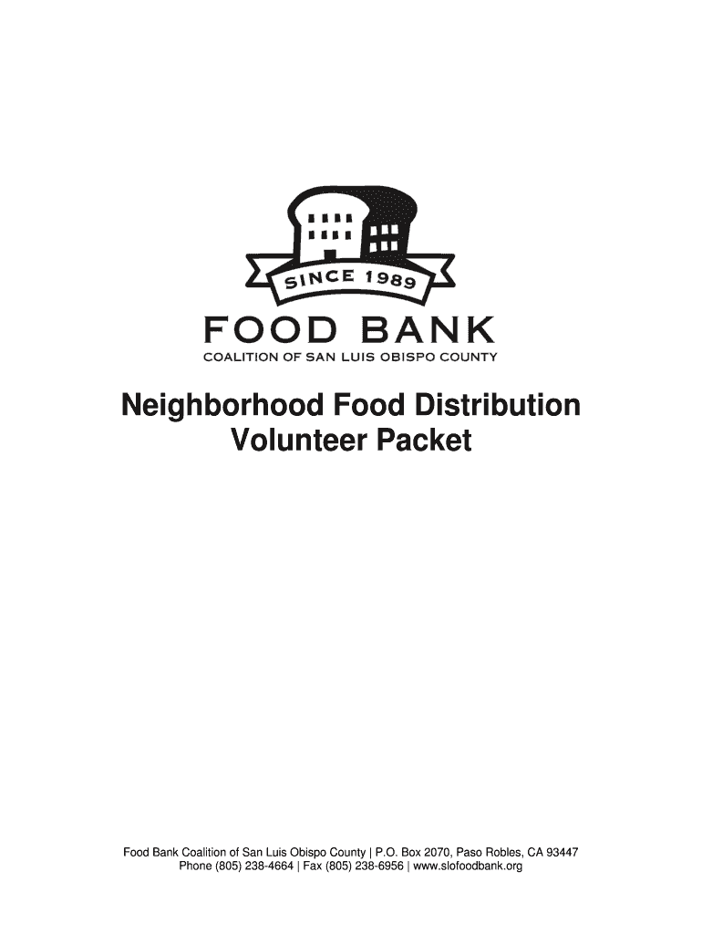 Fillable Online Neighborhood Food Distribution Fax Email Print - pdfFiller