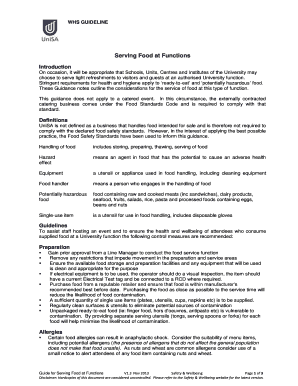 Fillable Online Serving Food at Functions Fax Email Print - pdfFiller