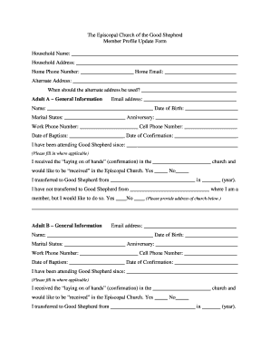 Fillable Online Member Profile Update Form Fax Email Print - pdfFiller