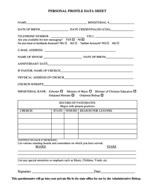 Profile Data Sheet - Fill Online, Printable, Fillable, Blank | pdfFiller