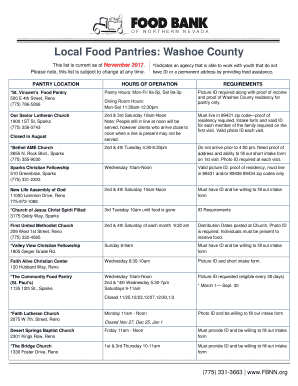 Fillable Online Local Food Pantries: Washoe County Fax Email Print ...