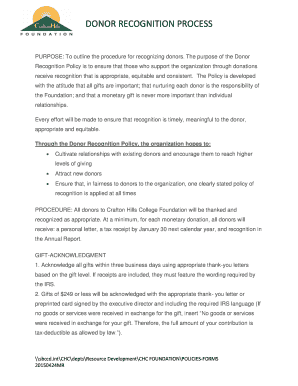 Fillable Online DONOR RECOGNITION PROCESS Fax Email Print - pdfFiller