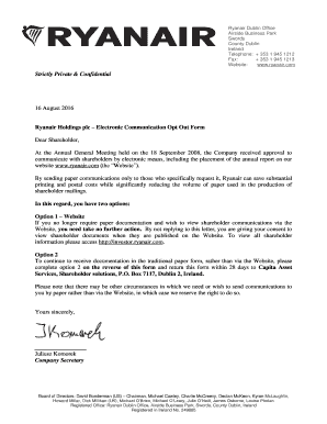 Fillable Online Ryanair Dublin Office Fax Email Print - pdfFiller