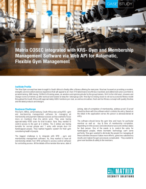 Fillable Online Matrix COSEC integrated with KRS- Gym and Membership ...