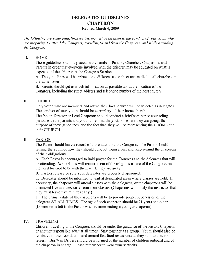 Fillable Online DELEGATES GUIDELINES Fax Email Print - pdfFiller
