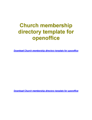 Fillable Online DownloadChurch membership directory template for ...