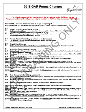 Fillable Online 2018 GAR Forms Changes Fax Email Print - pdfFiller