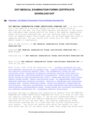 Fillable Online Register Free To Download Files File Name : Dot Medical ...