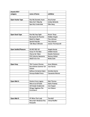 Fillable Online Open Hunter Type Fax Email Print - pdfFiller