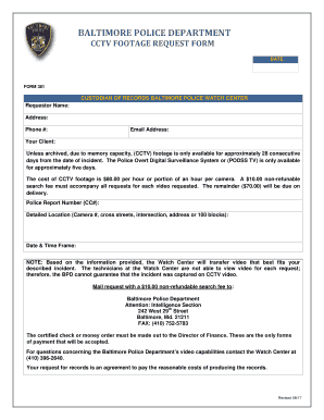 Fillable Online Responding to requests to access to CCTV Footage ...