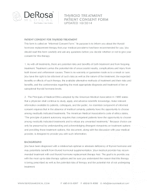 Fillable Online THYROID TREATMENT Fax Email Print - pdfFiller