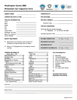 Fillable Online Wheelchair Car Inspection Form Fax Email Print - pdfFiller