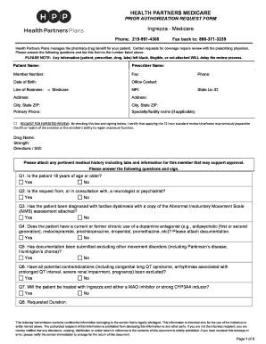 Fillable Online Ingrezza - Medicare Fax Email Print - pdfFiller
