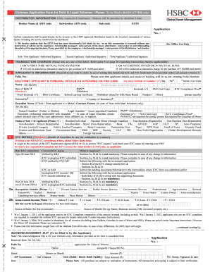Fillable Online Common Application Form for Debt & Liquid Schemes / Planes Fax Email Print ...