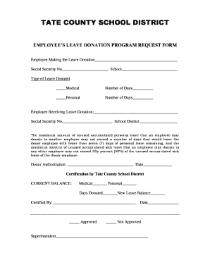 Fillable Online EMPLOYEES LEAVE DONATION PROGRAM REQUEST FORM Fax Email ...