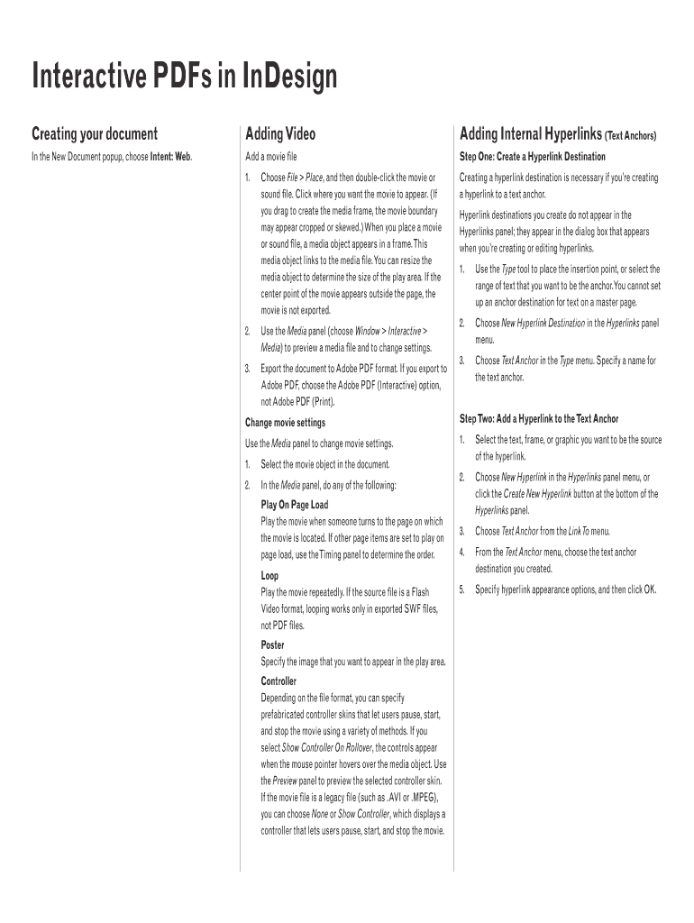 Fillable Online Interactive PDFs in InDesign Fax Email Print - pdfFiller