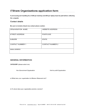 Fillable Online ITShare Organisations application form Fax Email Print - pdfFiller