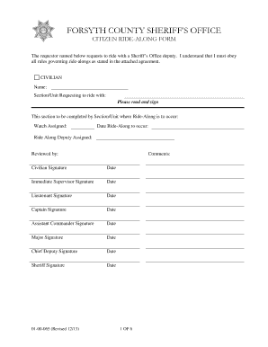 Fillable Online CITIZEN RIDE-ALONG FORM Fax Email Print - pdfFiller