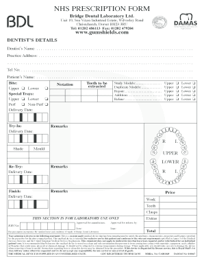 Fillable Online NHS PRESCRIPTION FORM Fax Email Print - pdfFiller