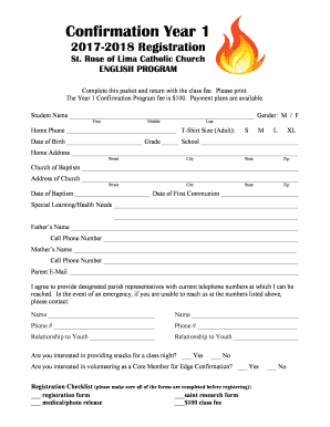 Fillable Online Confirmation Year 1 Fax Email Print - pdfFiller