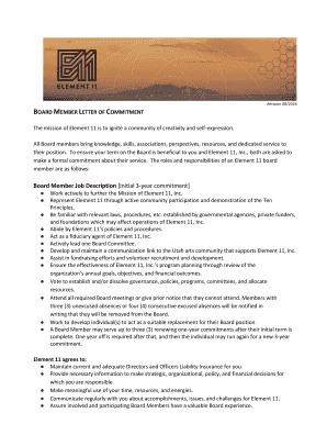 Fillable Online BOARD MEMBER LETTER OF COMMITMENT Fax Email Print ...