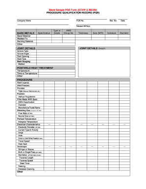 Fillable Online Blank Sample PQR Form (GTAW & SMAW) Fax Email Print ...