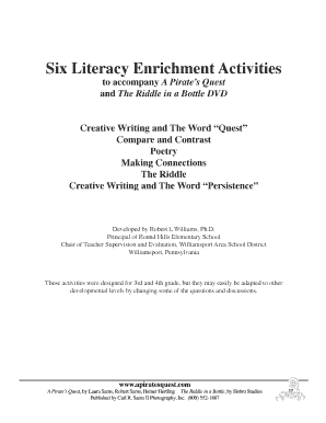 Fillable Online Six Literacy Enrichment Activities Fax Email Print ...