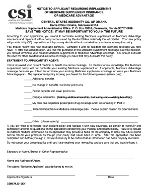 Fillable Online insurance and replace it with a policy to be issued by ...