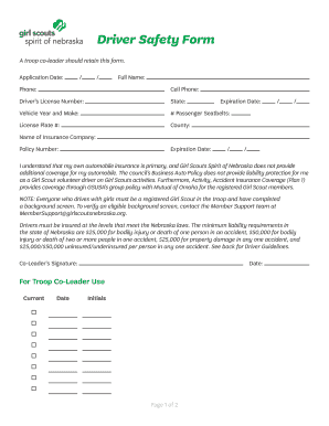 Fillable Online Driver Safety Form Fax Email Print - pdfFiller