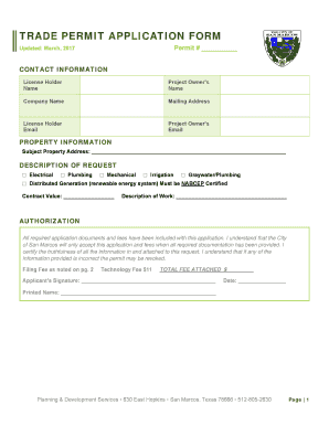 Fillable Online TRADE PERMIT APPLICATION FORM Fax Email Print - pdfFiller